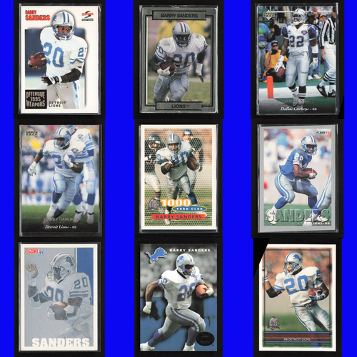 Barry Sanders NFL Football card lot of 9 | eBay