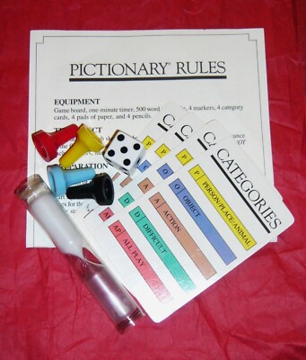 Pictionary First Edition Replacement Parts Player Pieces Instructions ...