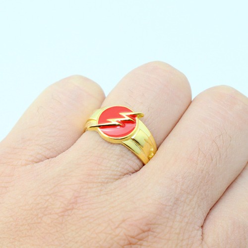 The FLASH Ring 925 Silver Justice League Lightning Logo DC Comics ...