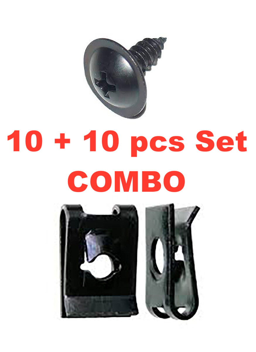 10set Rear Bumper U-Clip Spring Nut + Screw Fit HYUNDAI 1249305147B ...