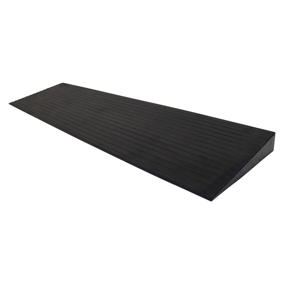 Non-Slip Solid Rubber Threshold Ramp cuttable Black Engineering ...