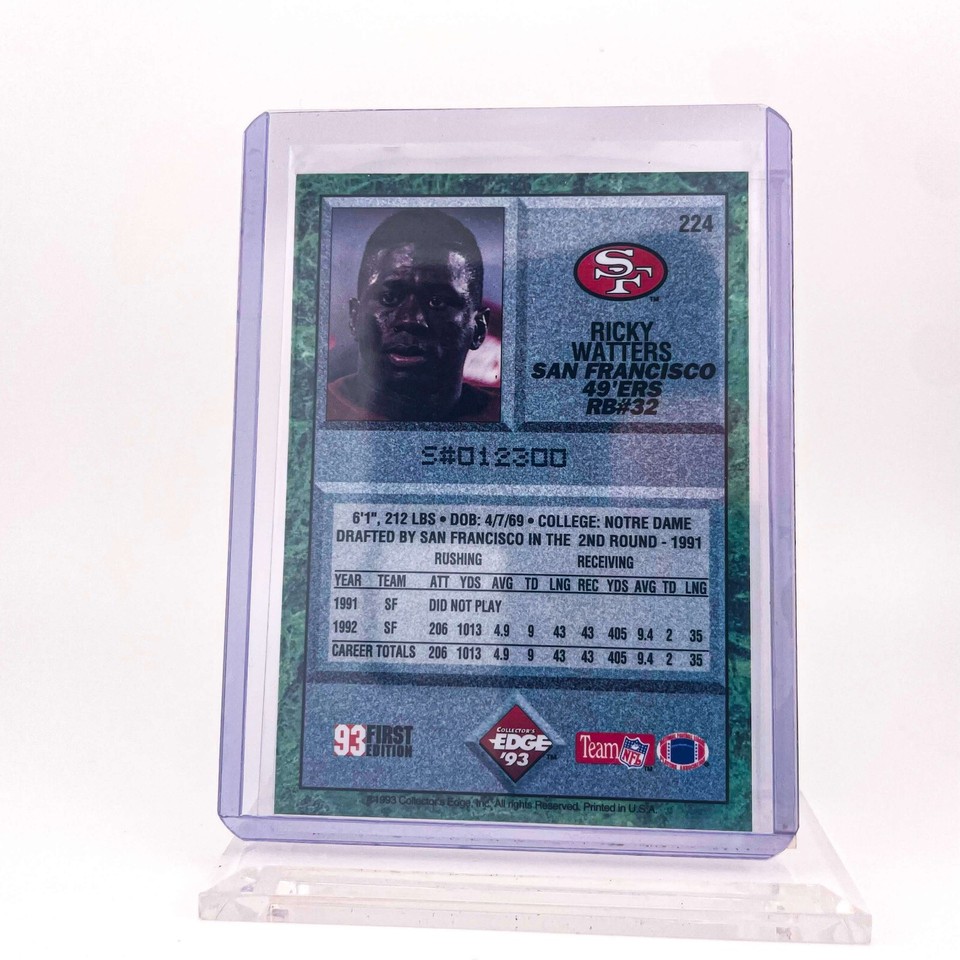 Ricky Waters - 1993 Collector's Edge - 12300/100000 - San Francisco ...