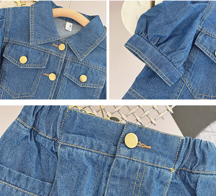 Girls Fashion Clothes Set 2 Pieces Suit Denim Coat+ Skirt Kids Clothes ...