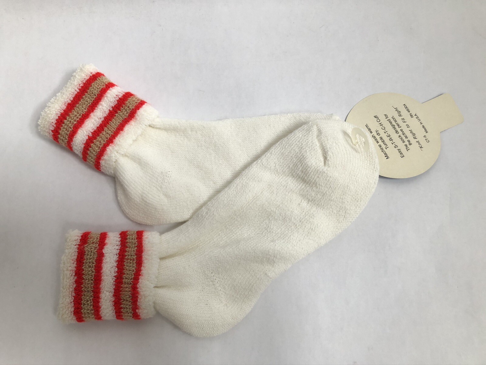 PLUSH terry turn cuff action sport socks 45% creslan vtg NWT girls size ...