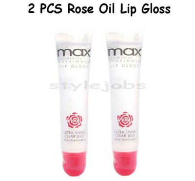 2 PCS Max Cherimoya Rose Hip Oil Clear Lip Polish Lip Gloss Lip ...