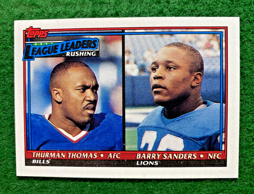 🏈 1991 Topps #9 Barry Sanders Thurman Thomas Buffalo Bills Detroit ...