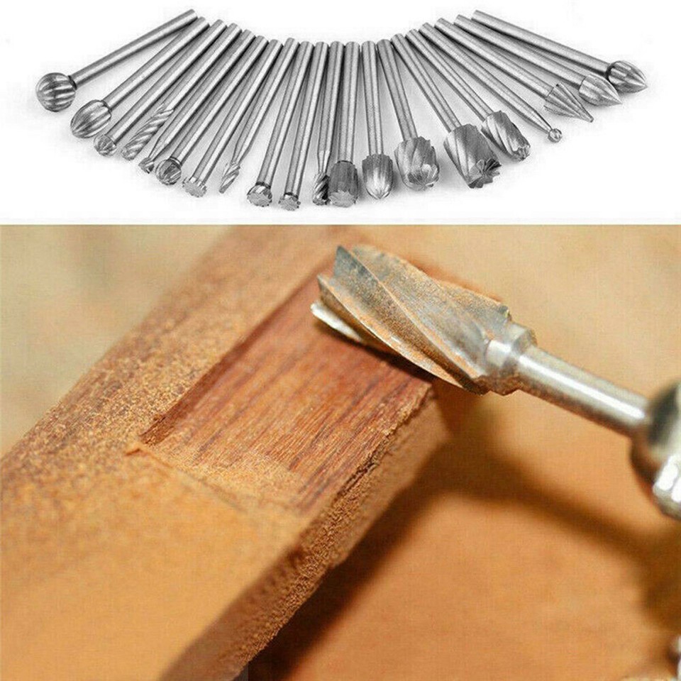 20PCS Diamond Burr Bits Drill Set Rotary Multi Tool Accessories Kit For ...
