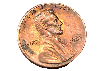 1985 Lincoln Memorial One Cent No Mint Mark & toning Error /Very Rare ...
