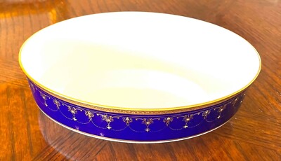 Royal Worcester Imperial 22 K Raised Gold Cobalt Blue Oval Vegetable ...