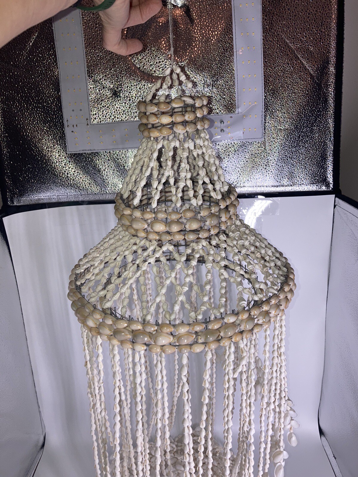 Chula Shell Chandelier 53” Wind Chime Hang Gorgeous Wire Fishing Line ...