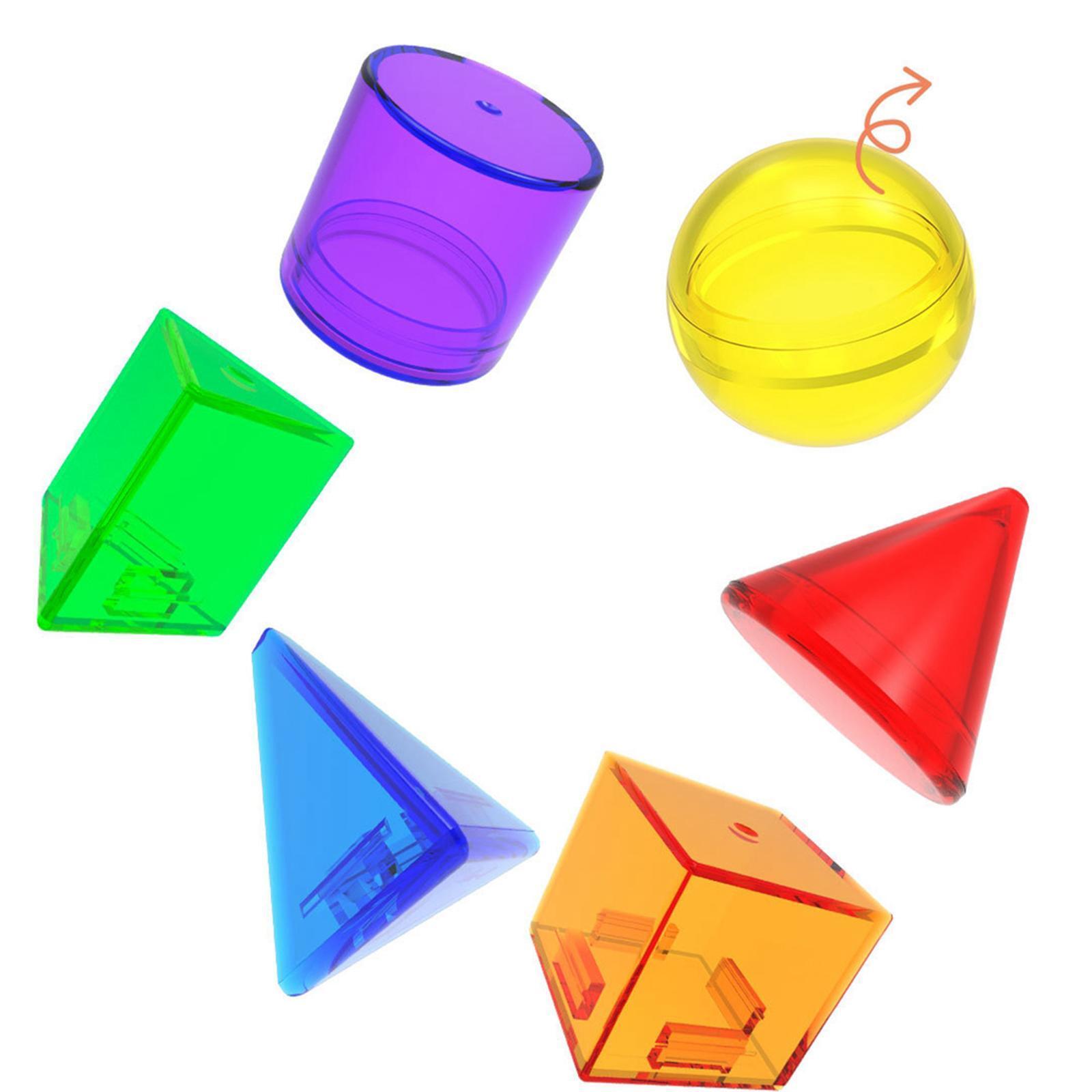 60Pcs Geometric Solids 3D Shapes Montessori Toy for Travel Activity ...