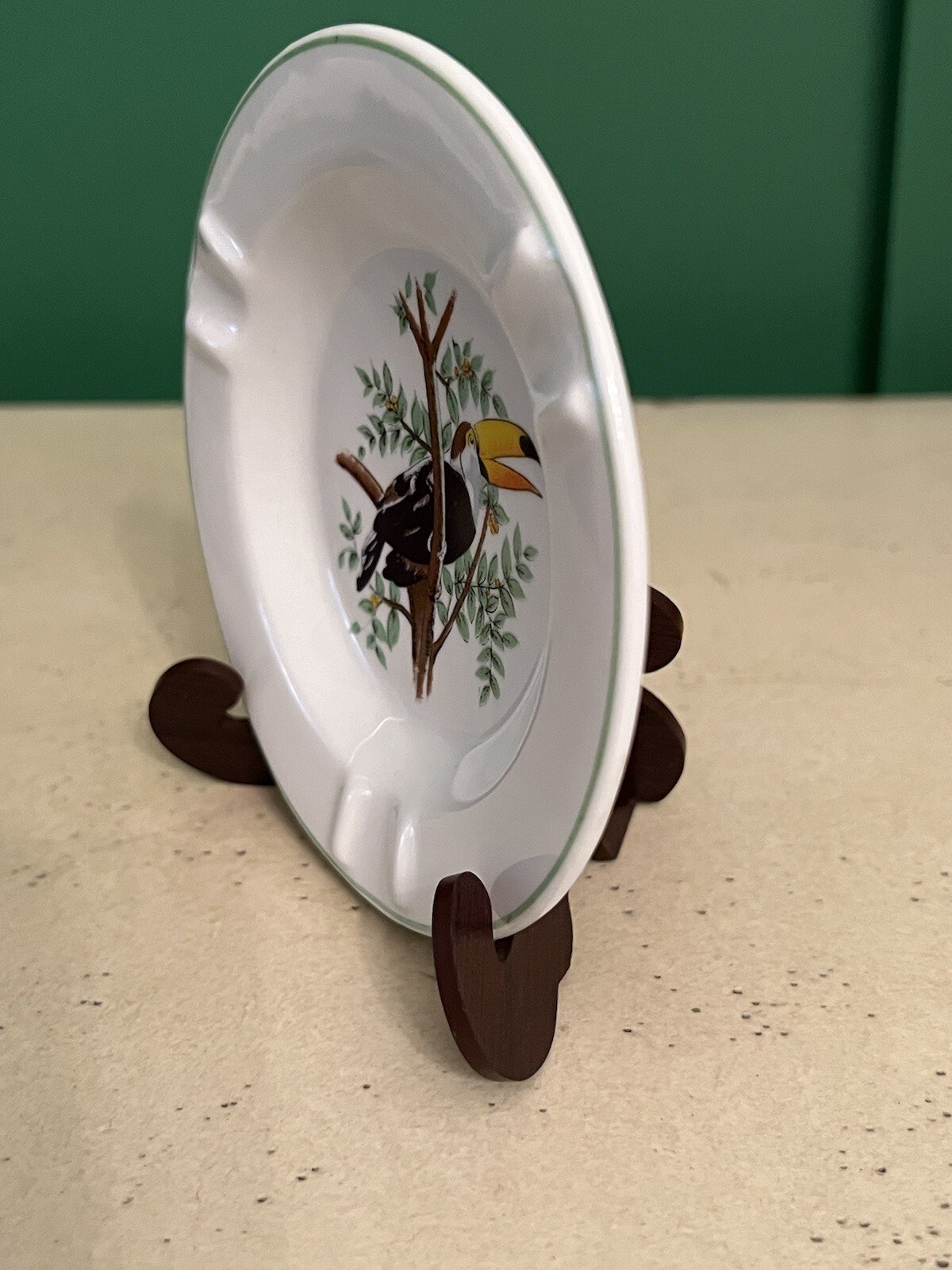 Vintage Tropical Birds Ashtray by Leart of Brazil with Vintage Stand ...