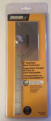 JOHNSON 6" STAINLESS STEEL PROTRACTOR 1854-0000 46-3522 | eBay
