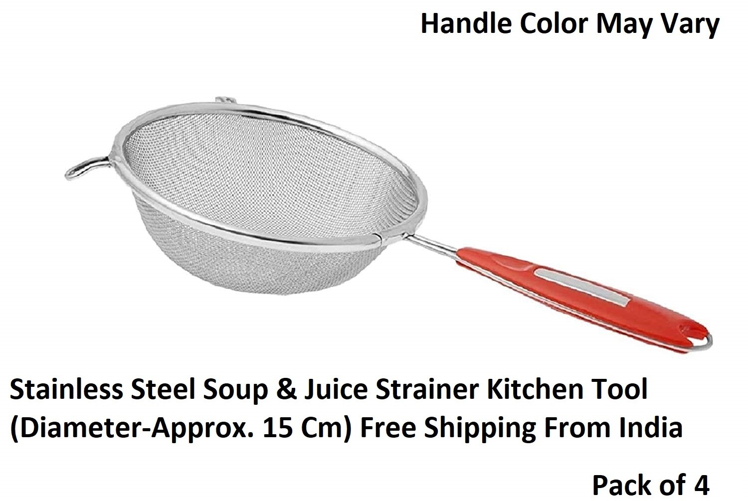 Set of 4 Stainless Steel Soup & Juice Strainer Kitchen Tool (15 Cm ...