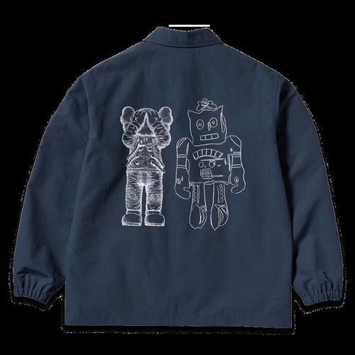 KAWS + WARHOL x UNIQLO UT Collcetion Coach jacket Navy NEW Japan 2024 ...