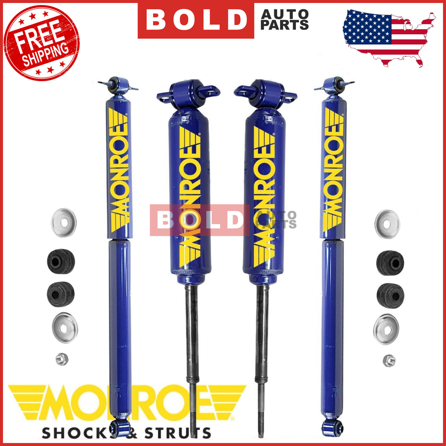 Front & Rear Shock Absorbers Monroe-Matic Set For 88-99 Chevy C1500 GMC ...