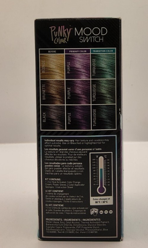 2 Punky Color Mood Switch Heat Activated Hair Color Change Dye Purp 2 ...