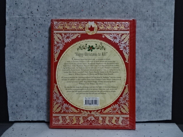 A CHRISTMAS TREASURY BOOK LEATHERBOUND HARD COPY SANTA CLAUS HOLIDAY ...