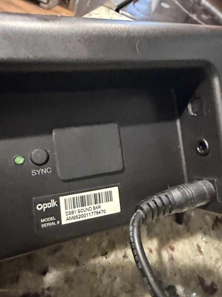 POLK DSB1 high performance sound bar for dish with ac adaptor remote ...