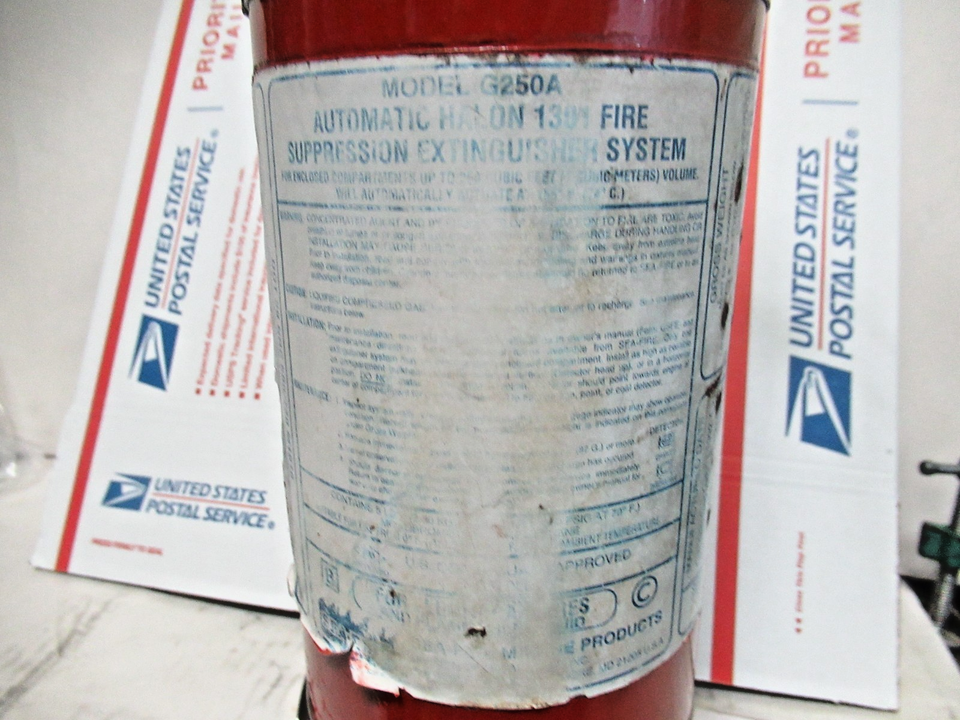MARINE BOAT HALON 1301 FIRE SAFETY EMERGENCY HALON SYSTEM USED SEA FIRE ...