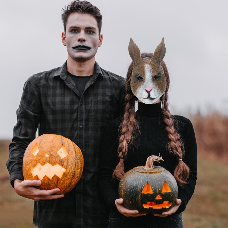 Halloween Funny Rabbit Mask Portable Mask Prop Halloween Cosplay Mask ...