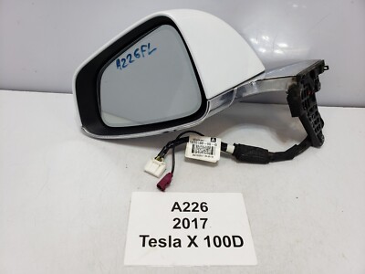 16-20 OEM Tesla Model X Left Driver Side Mirror Cover Assembly White ...