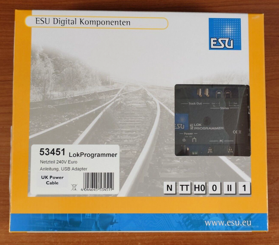 ESU Lokprogrammer, UK Transformer Adapter & USB Cable - 53451 - DCC ...