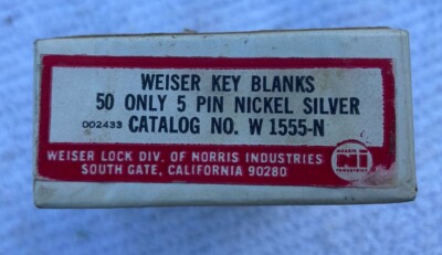 Lot of 14 Weiser Key Blanks W1555-N 5 Pin Nickel Silver USA NOS OEM | eBay