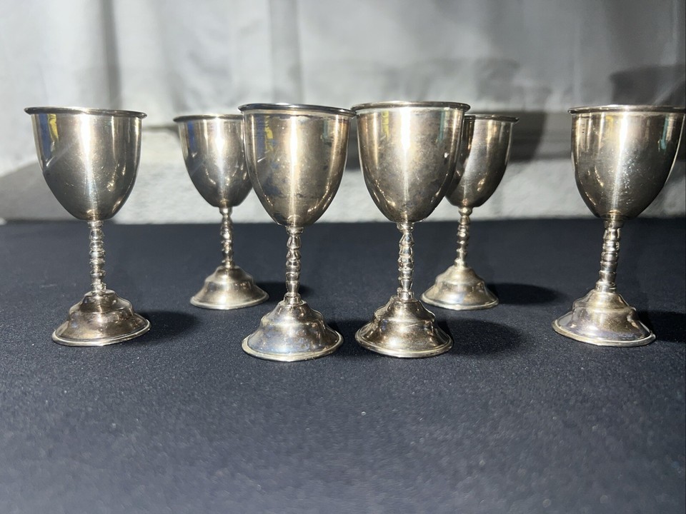 Vintage Goblet Cup Sterling Silver .925 Mexico SNP Signed LOT OF 6 | eBay