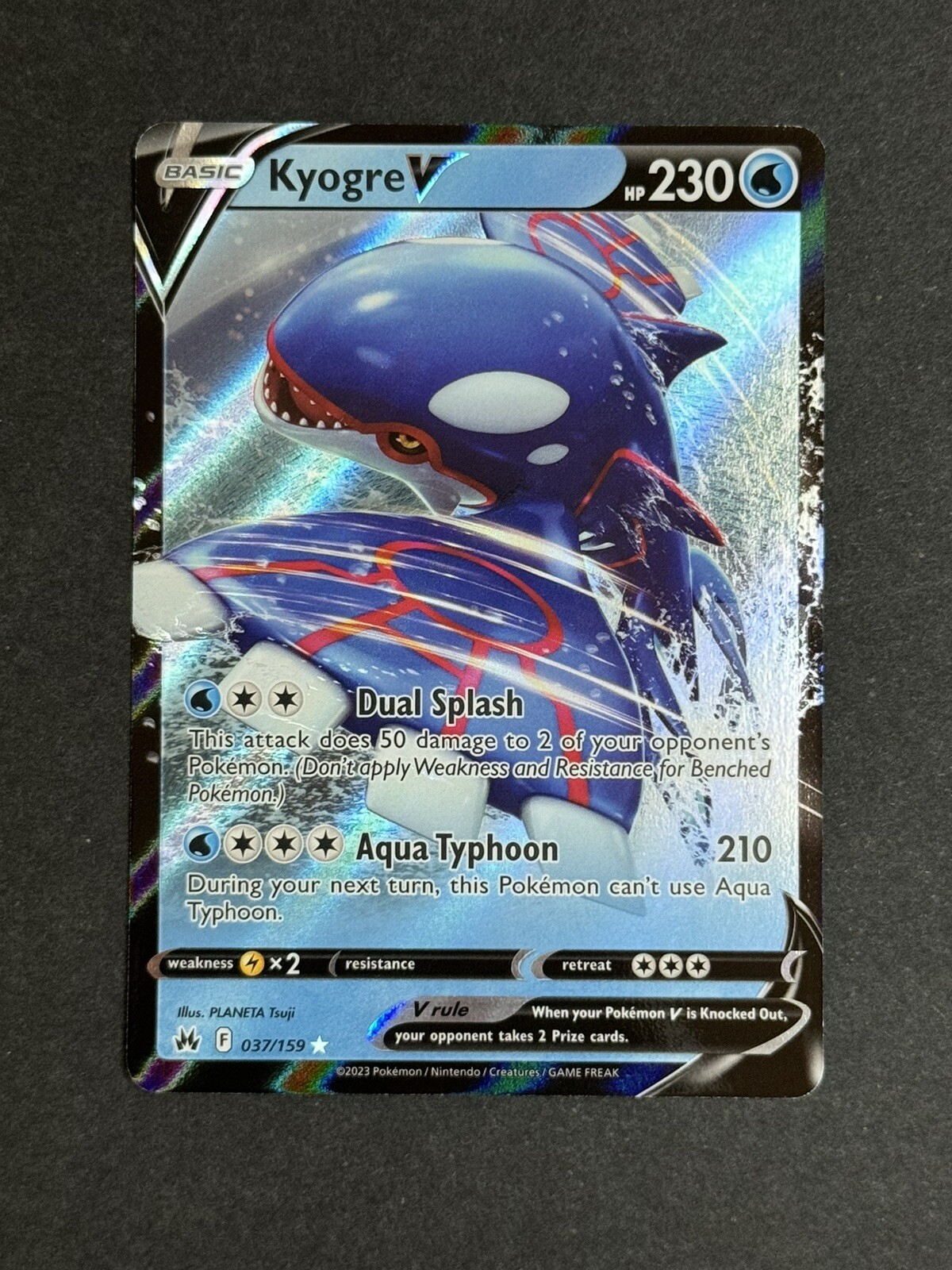 Kyogre V 037/159 Crown Zenith Ultra Rare Holo Pokemon TCG Card NM/MINT ...