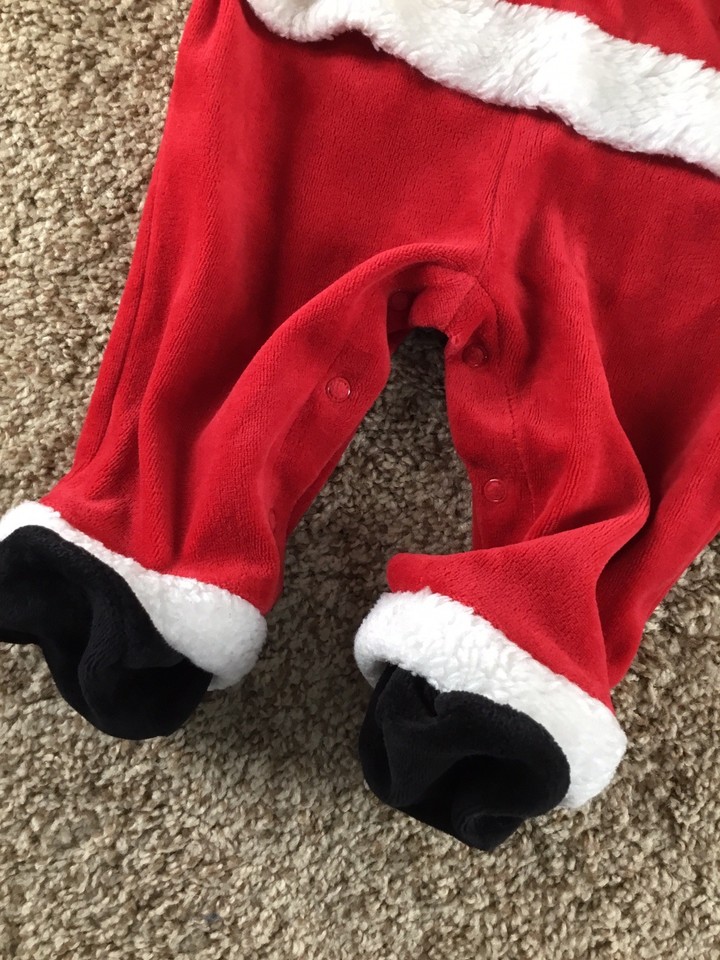 OKIE DOKIE Red Baby SANTA SUIT One Piece Romper Play suit Holiday ...