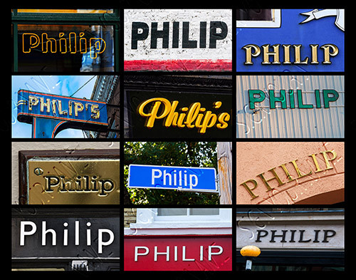 PHILIP Name Poster featuring photos of actual signs | eBay