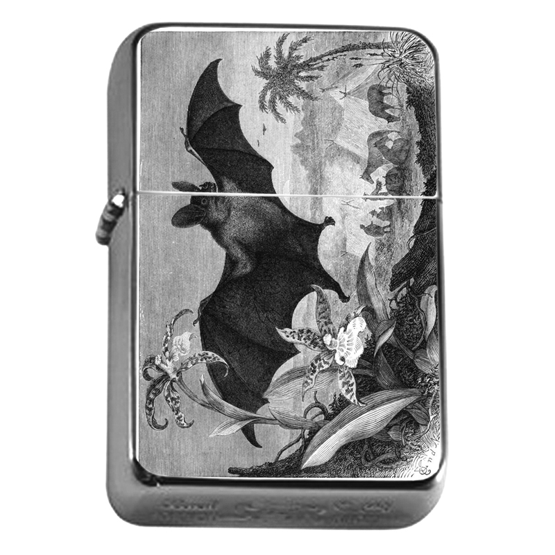 Windproof Refillable Flip Top Oil Lighter Vampire Bat D3 Blood Sucker ...