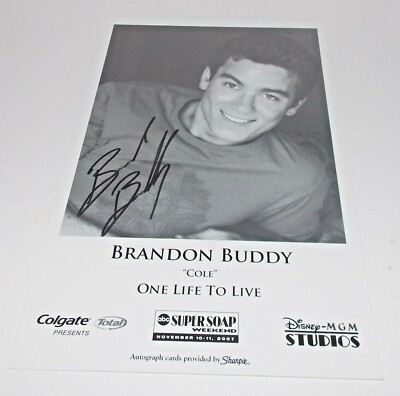 Brandon Buddy Autograph Reprint Photo 9x6 One Life to Live 2007 Soap ...