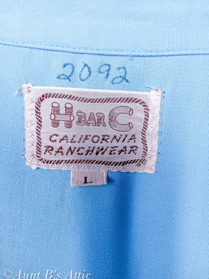 Cowboy Shirt Vtg 50's Rare Men's H Bar C California Ranchwear Western ...