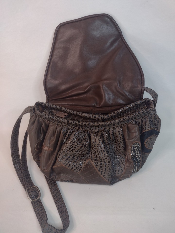 Vintage Nas Purse Cross Body Or Shoulder Bag Frog Skin Prinr Brown And ...