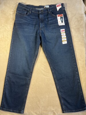 Wrangler Jeans Men’s 38x30 Relaxed Fit Pants Straight Blue Flex For ...