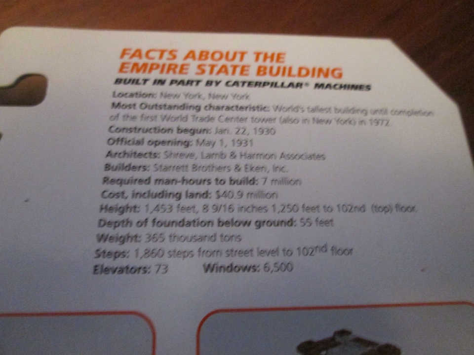 MATCHBOX Famous Places Empire State Building Set CAT Around the World ...