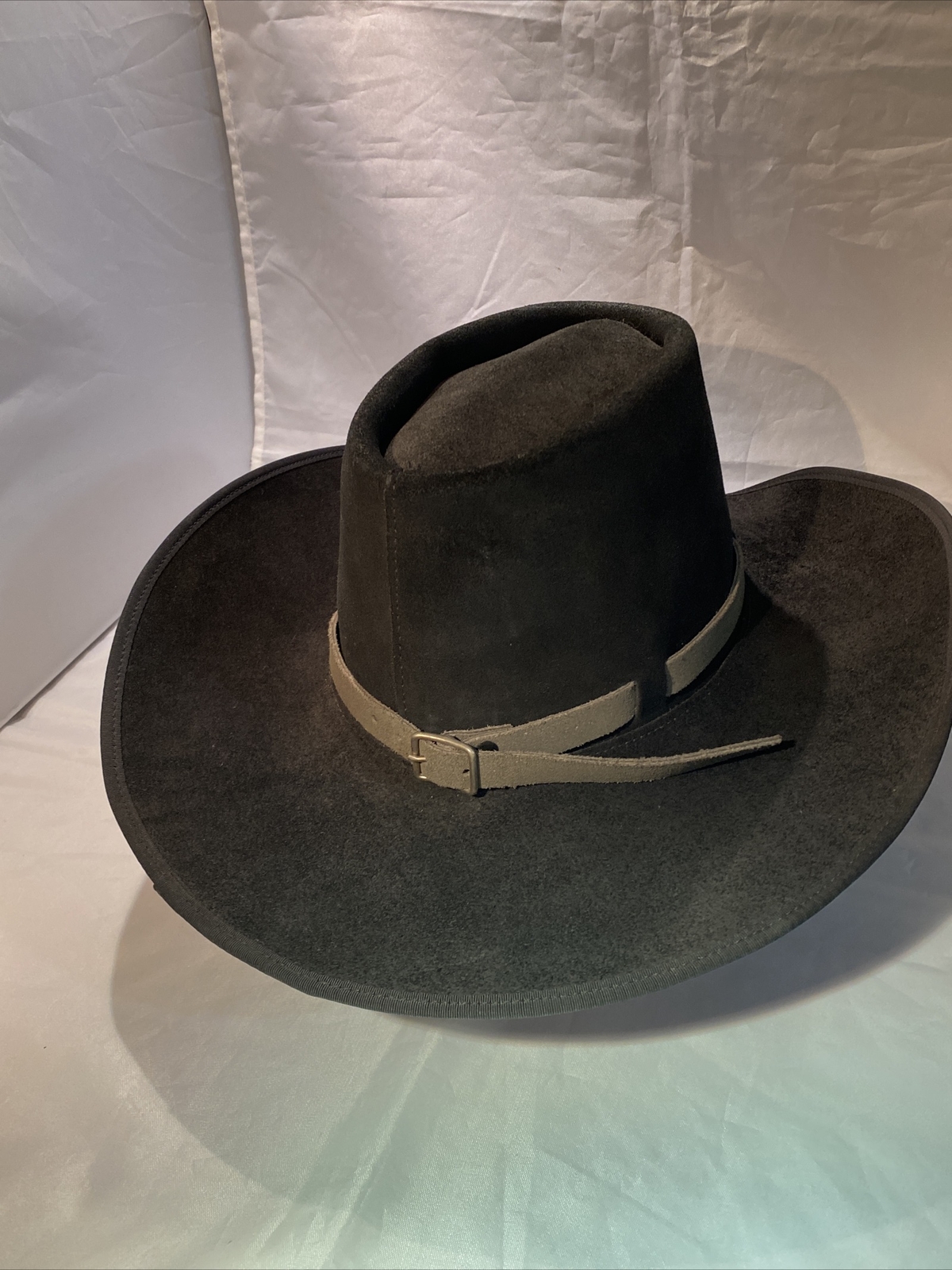 Full Grain Black Genuine Leather Cowboy Hat Handmade … - Gem