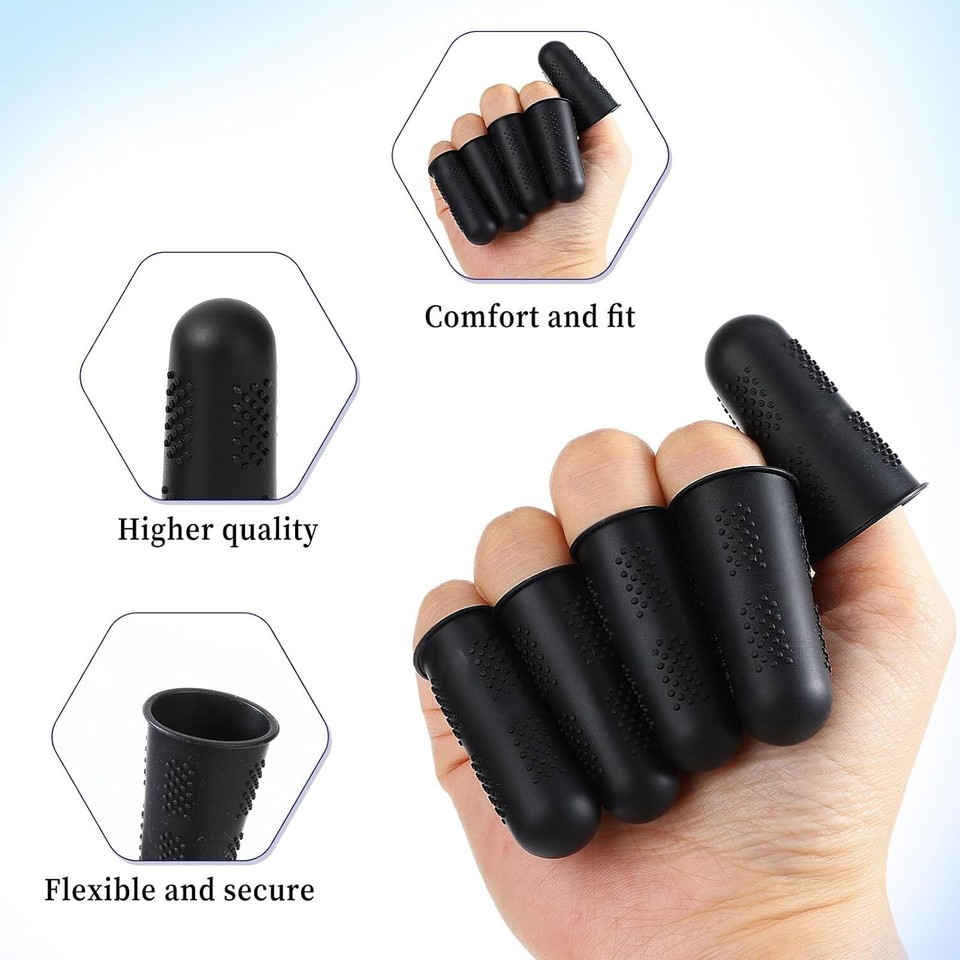 12 Pcs Rubber Finger Tips Reusable Fingertip Protector Hot Glue Finger ...