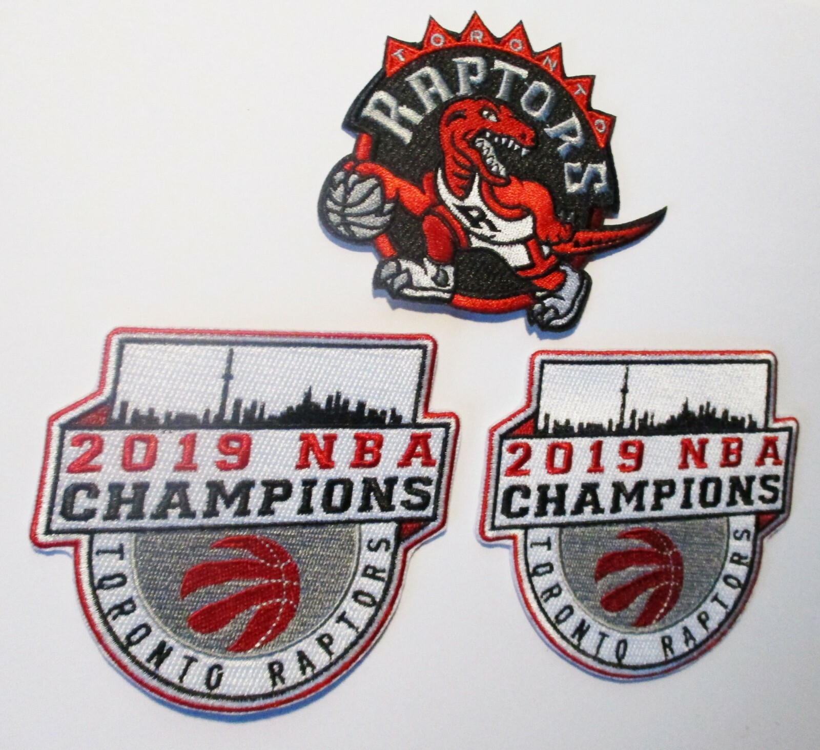 2) 2019 NBA CHAMPIONS TORONTO RAPTORS & 1) LOGO EMBROIDERED PATCHES ...