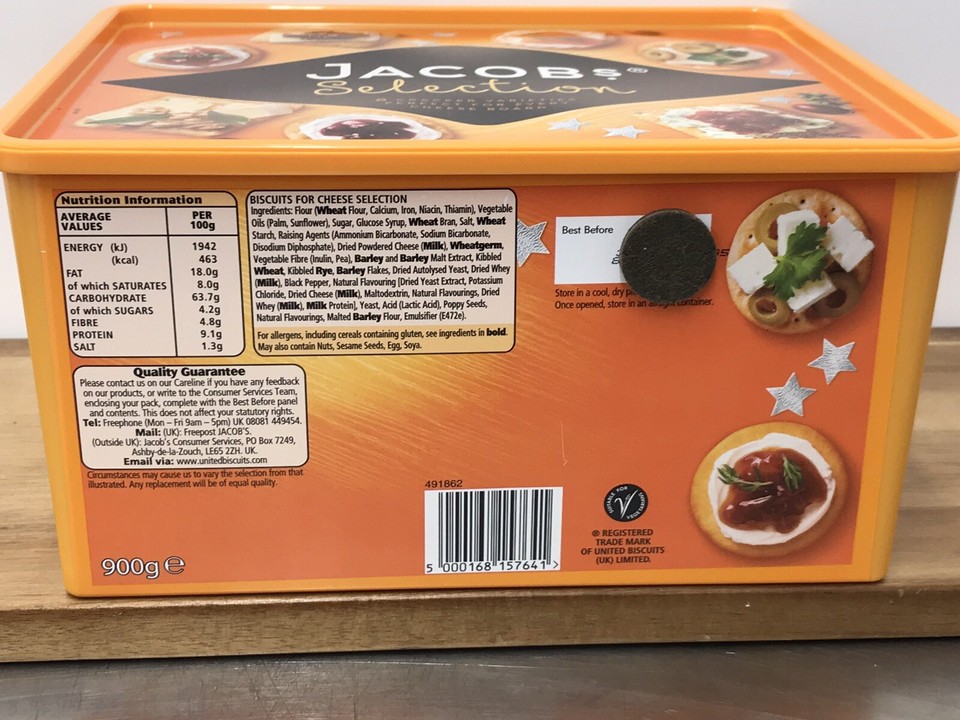 Jacobs Cream Cracker Selection Box 900g 8 Varieties , Biscuits For ...