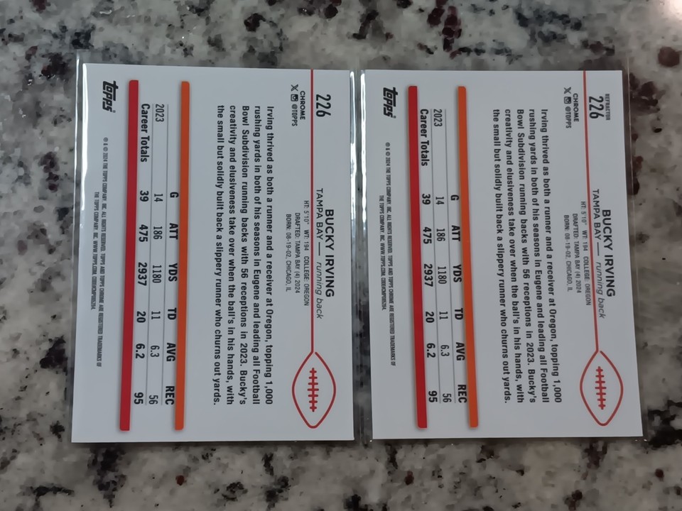 2024 Topps Chrome Rookies Bucky Irving #226 Refractor + X Factor (RC ...