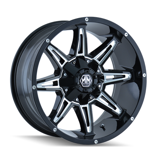 Mayhem Wheels 8090 Rampage 20x9 +18 Gloss Black Milled 8x170 (QTY 4) | eBay