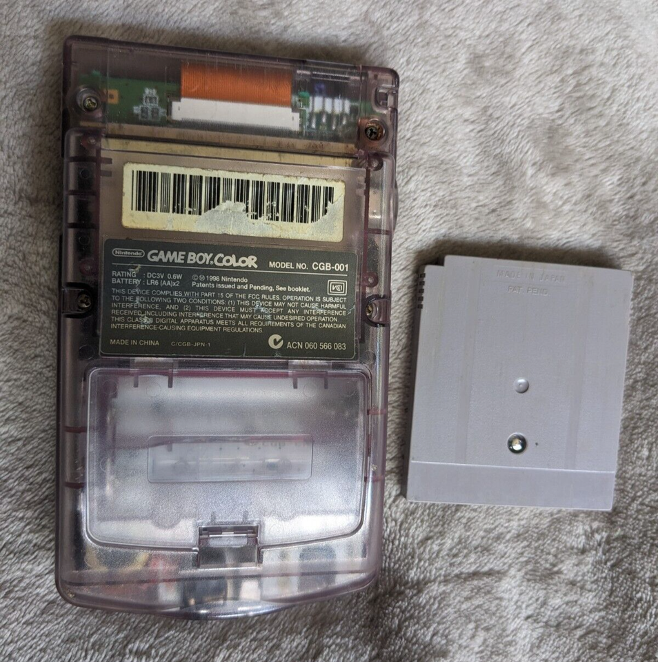 GAMEBOY Color Atomic Purple Handheld System Console Lot & Super Mario ...