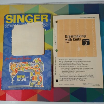 1972 Singer How to Dressmaking With Knits Section 3 Part 2 Booklet 32 ...