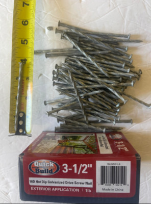 Quick Build 16HGBX1LB Hot Dip Galvanized Box Nails 16d 3-1/2 in | eBay