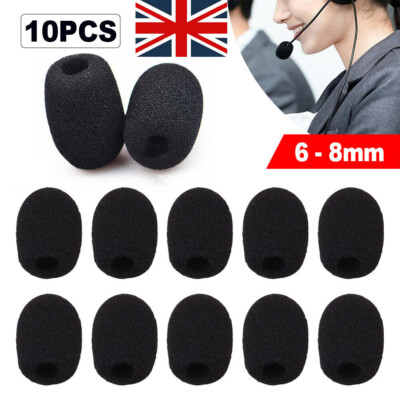 10Pcs Mini Sponge Foam Microphone Headset Sponge Windscreen Mic Cover 6 ...