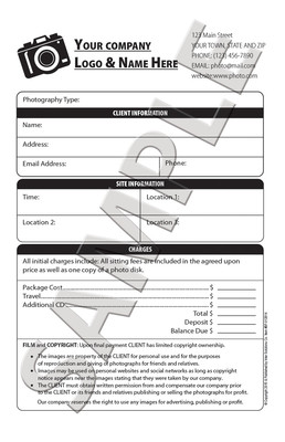 100 Sales Receipt / Digital Camera / Photography / Photo Shoot Session ...