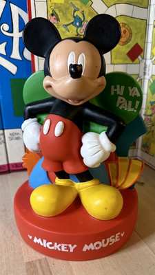 Vtg Disney Piggy Bank, Mickey Mouse Hi Ya Pal, Vinyl, Disney Parks, 10 ...